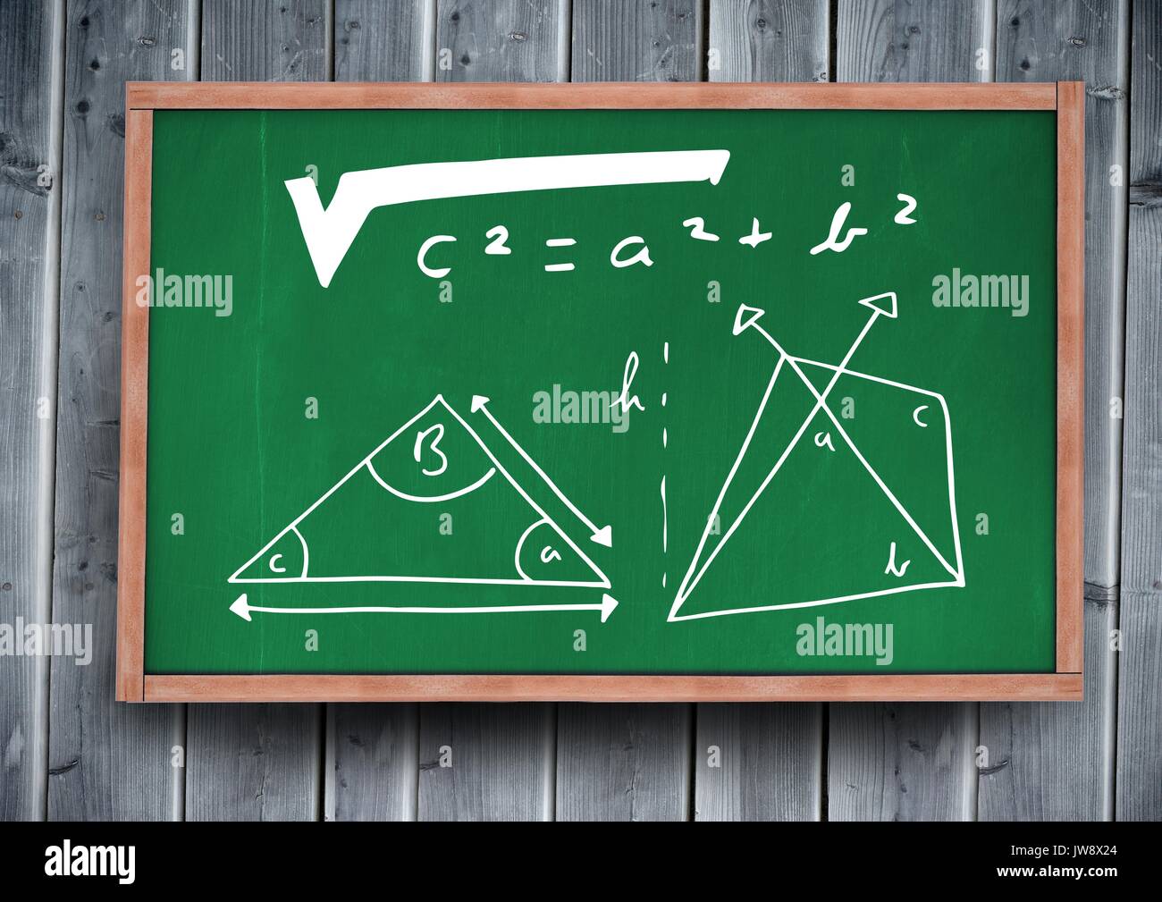 Digital composite of equation diagrams on blackboard Stock Photo - Alamy