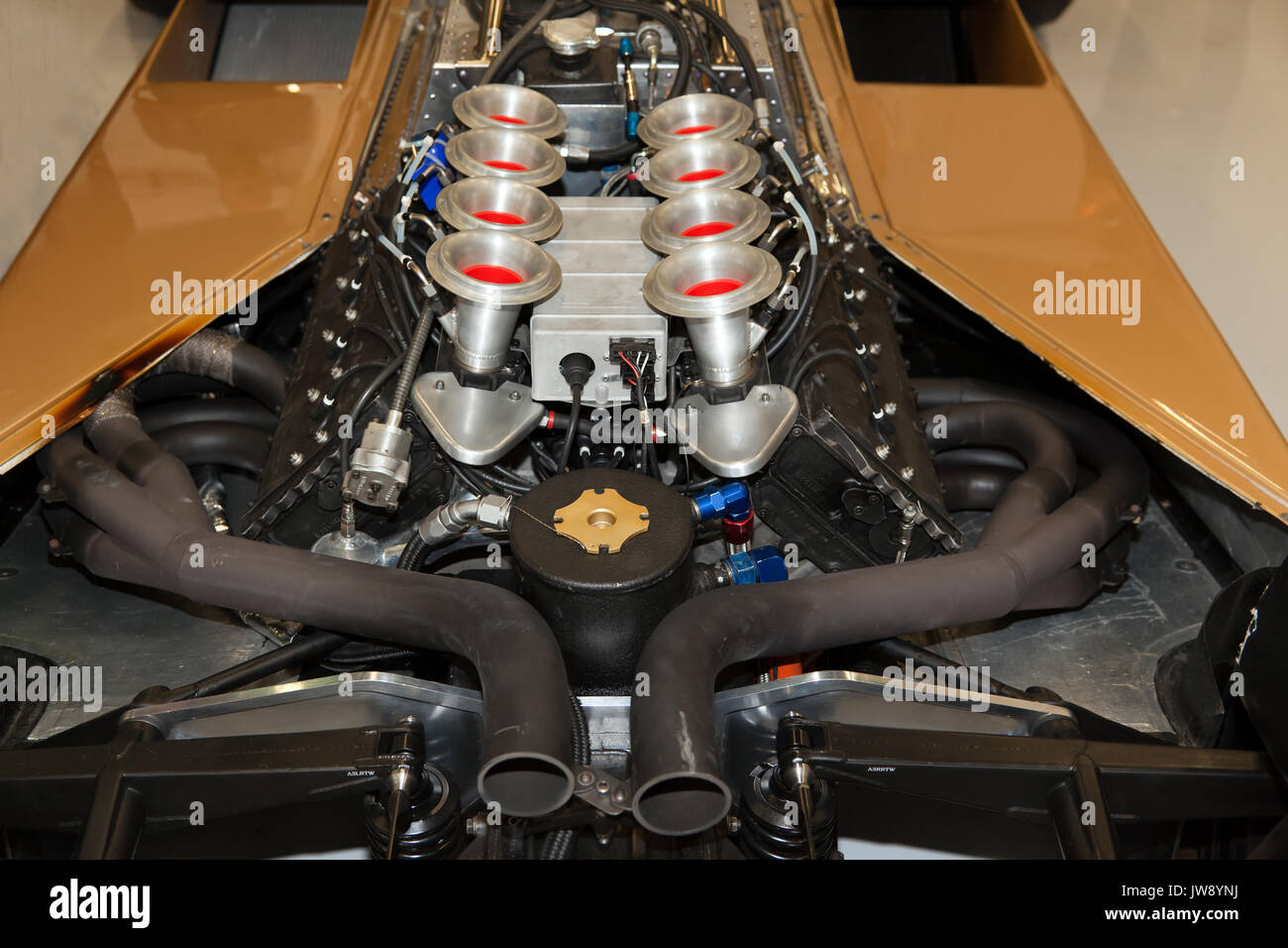 End-on view of a Cosworth DFV engine powering an Arrows A3 formula One ...