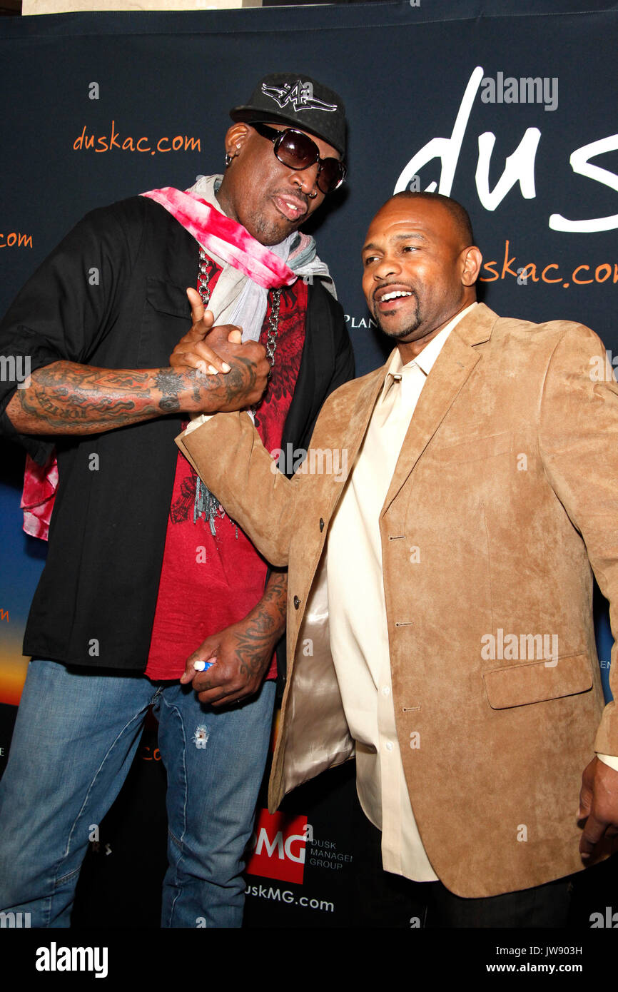 Dennis Rodman pictured with Roy Jones Jr at Dusk at Caesars in Atlantic ...