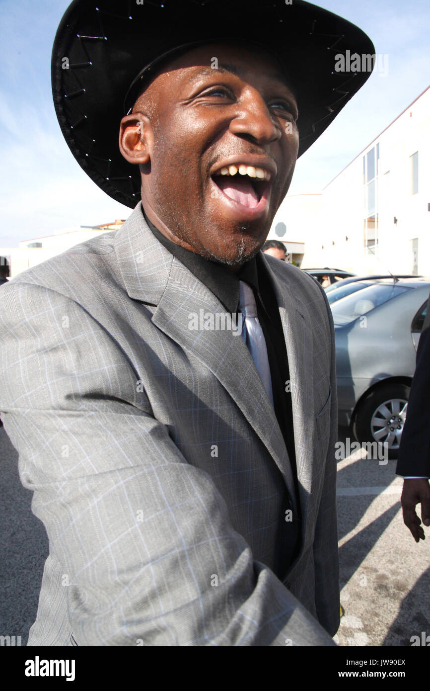 Marcus Frazier at Joe Frazier's private funeral at the Enon Tabernacle ...