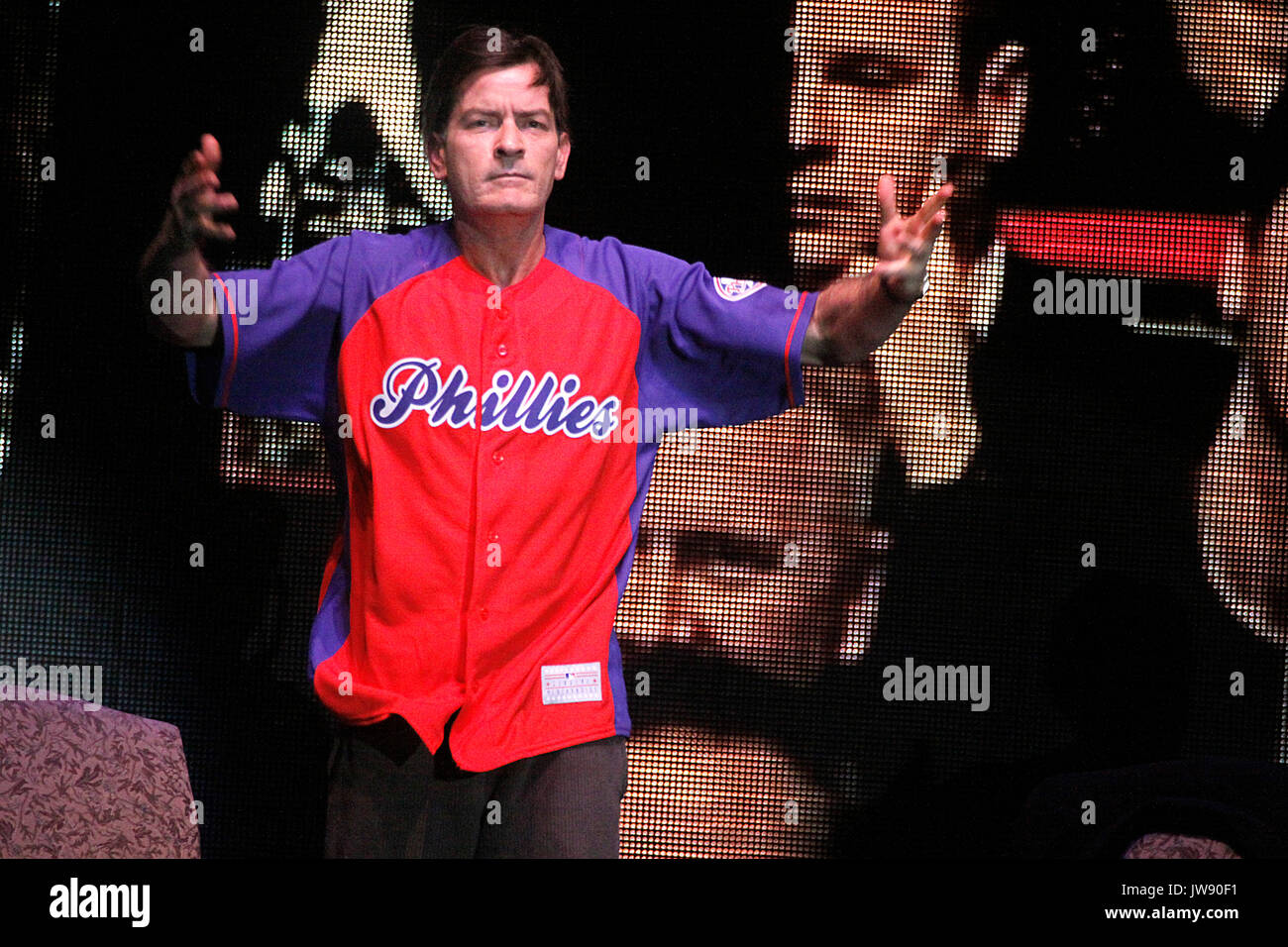 Charlie Sheen performing Torpedos tour at Trump Taj Mahal in Atlantic ...