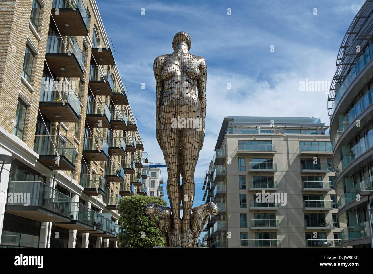 figurehead, a 2014 sculpture by rick kirby facing the river thames at ...