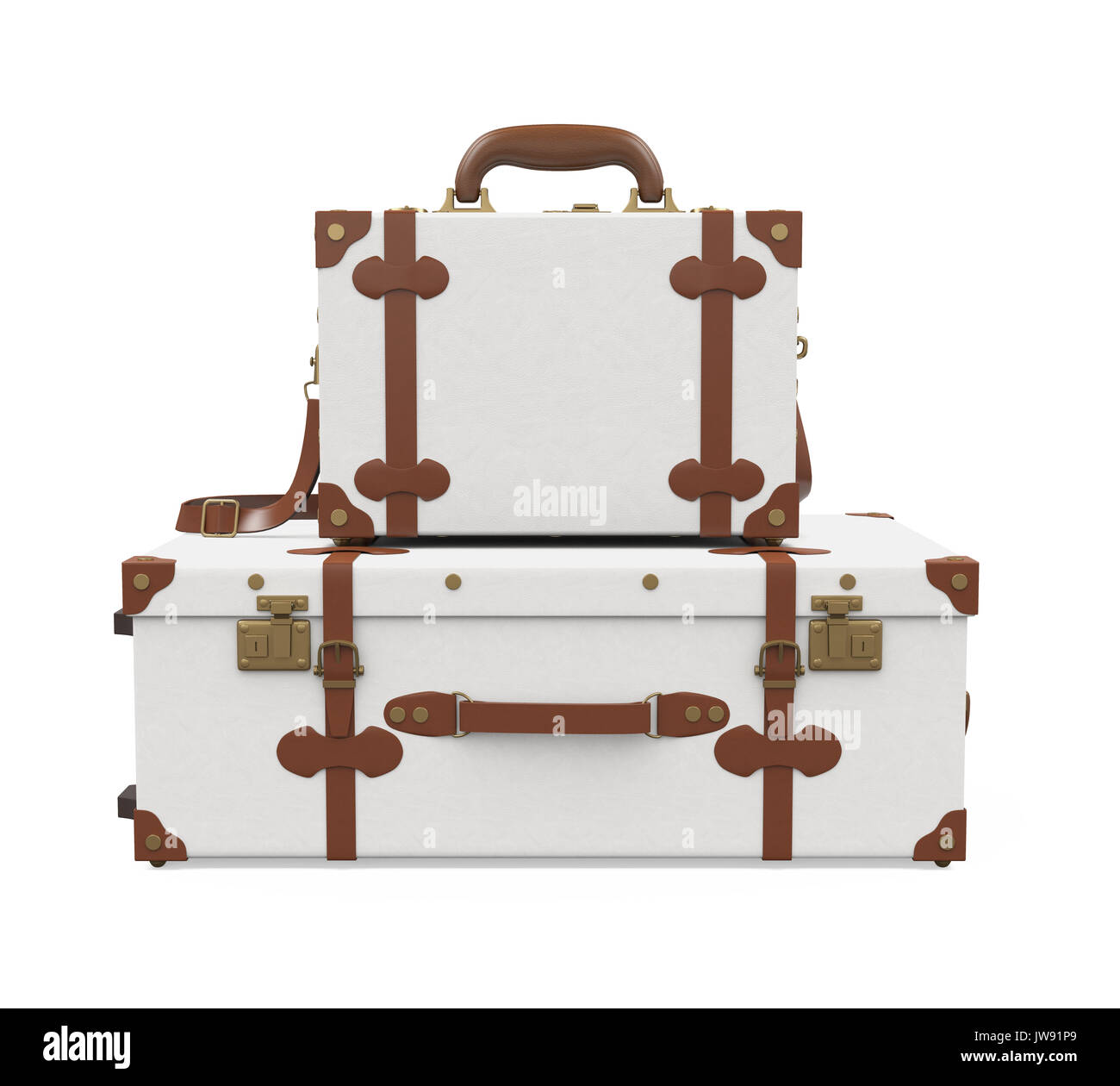 Pile of Vintage Suitcases Isolated Stock Photo - Alamy