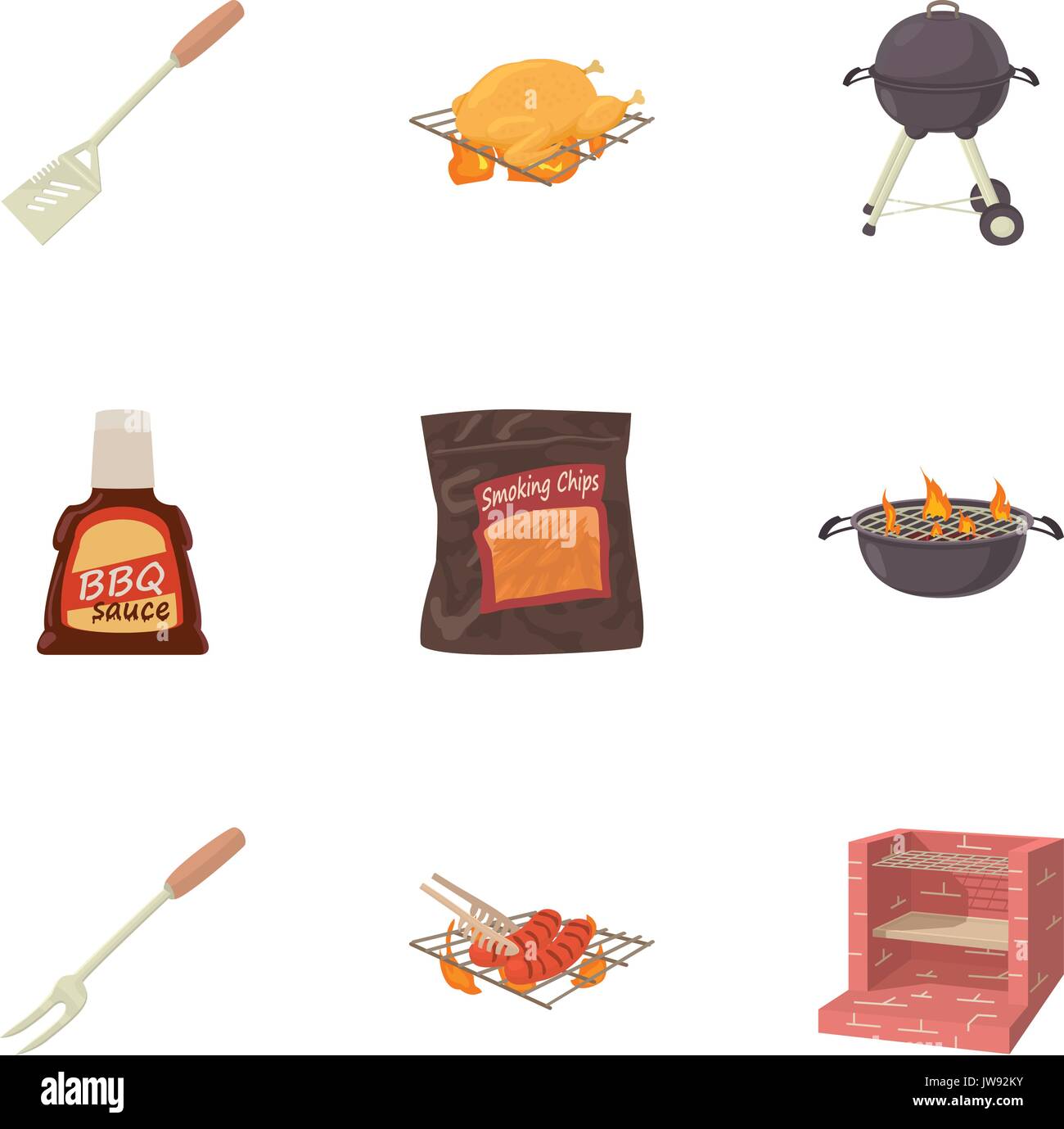 Barbecue icons set, cartoon style Stock Vector Image & Art - Alamy