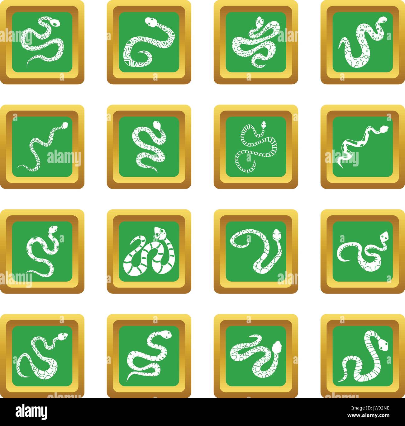 Snake icons set green Stock Vector Image & Art - Alamy