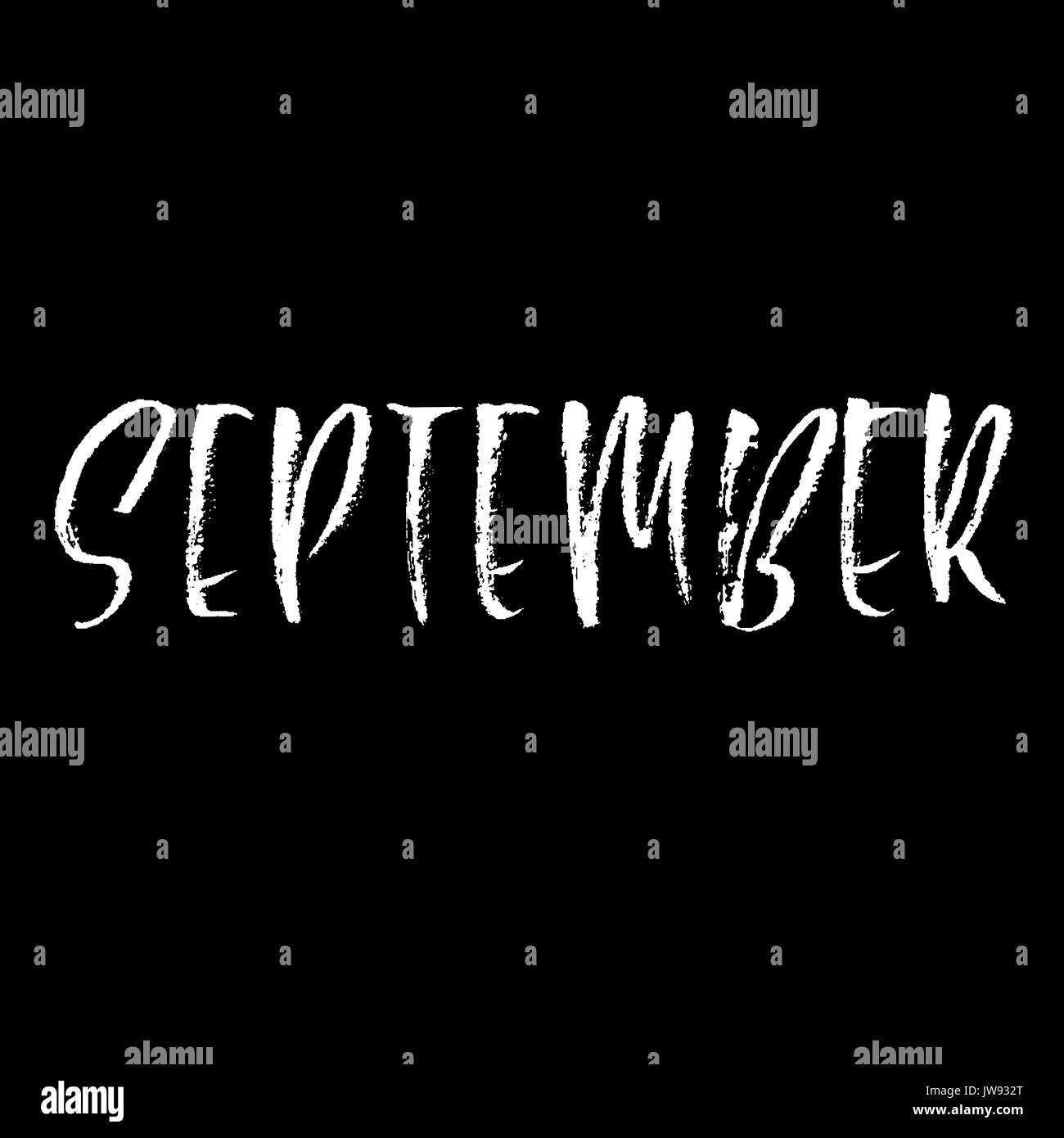 Hand drawn typography lettering. September. Month inscription. Vector ...