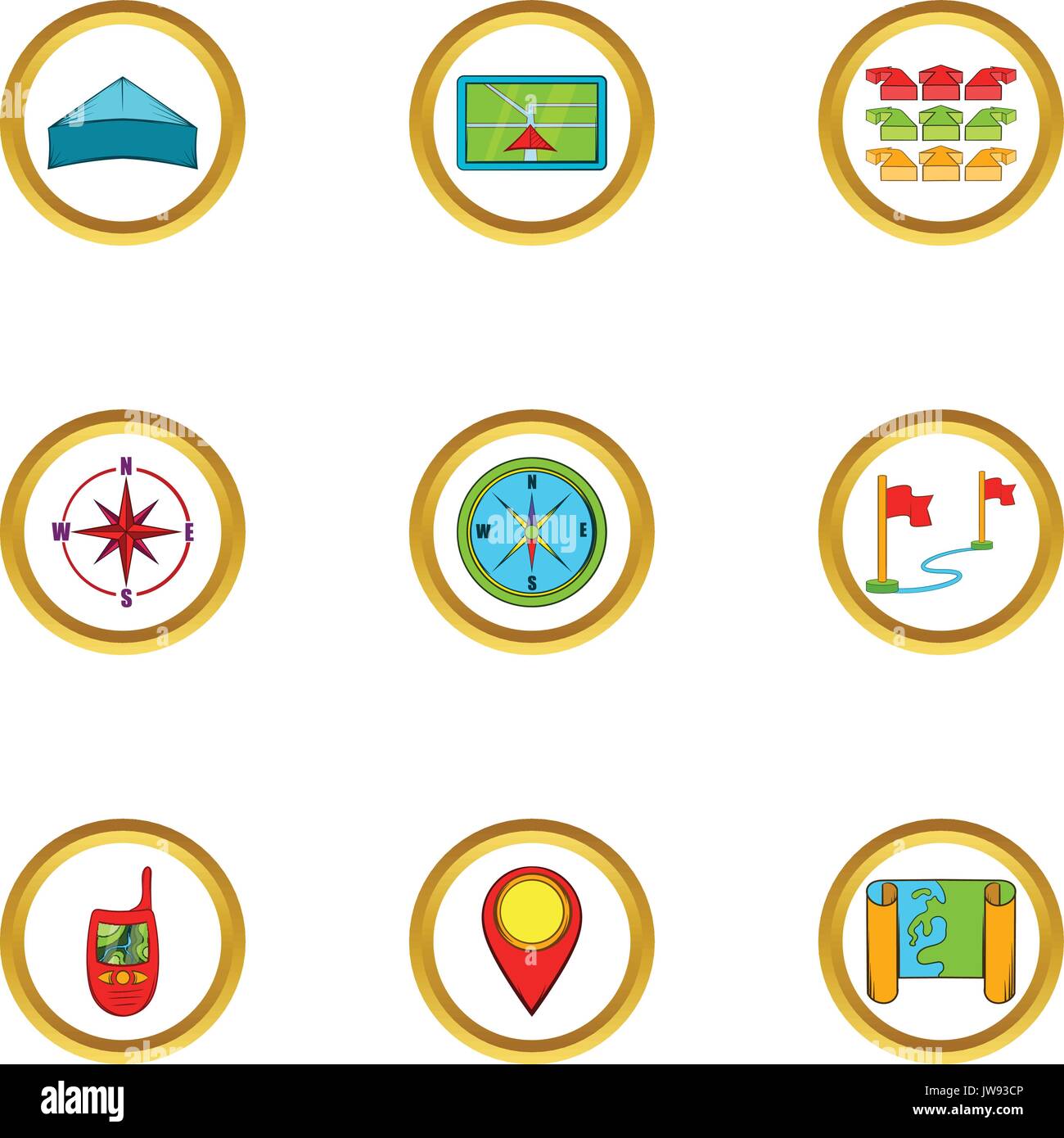 Cartography icons set, cartoon style Stock Vector Image & Art - Alamy