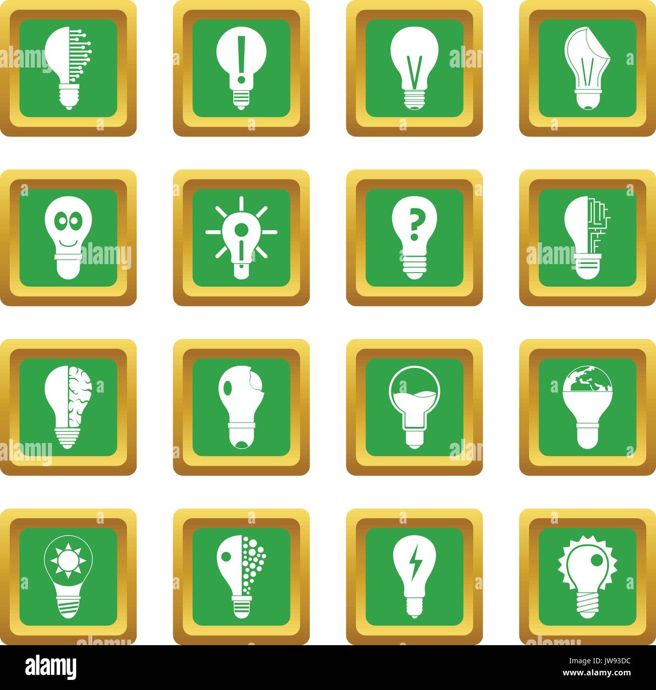 Lamp logo icons set green Stock Vector Image & Art - Alamy