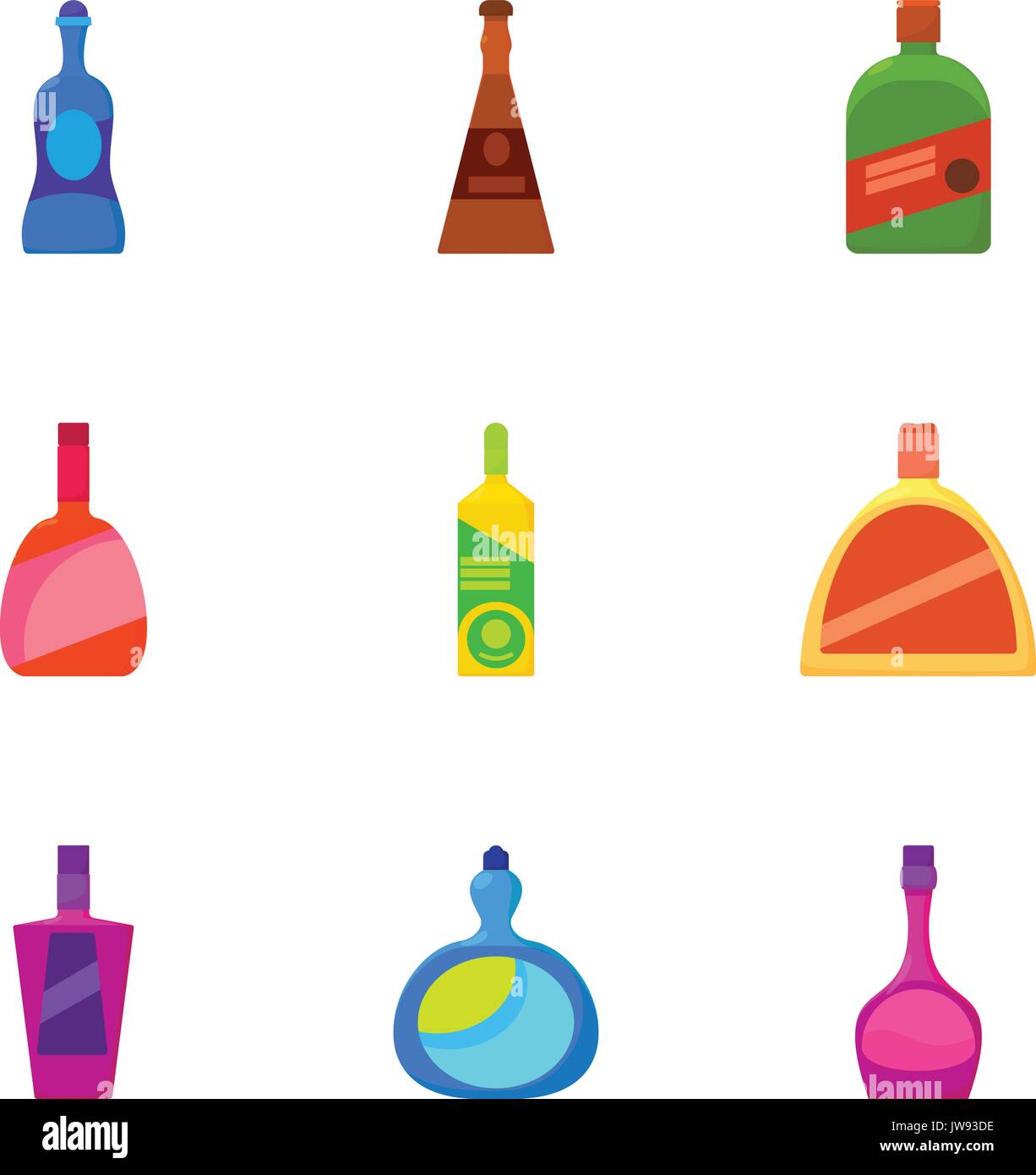 Different bottle icons set, cartoon style Stock Vector Image & Art - Alamy