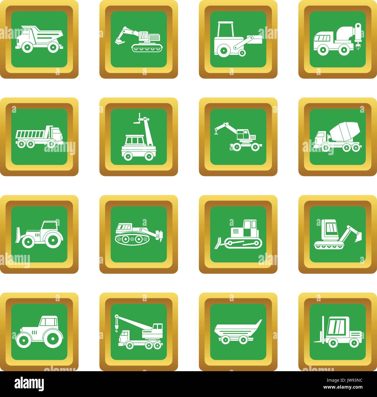 Building vehicles icons set green Stock Vector Image & Art - Alamy
