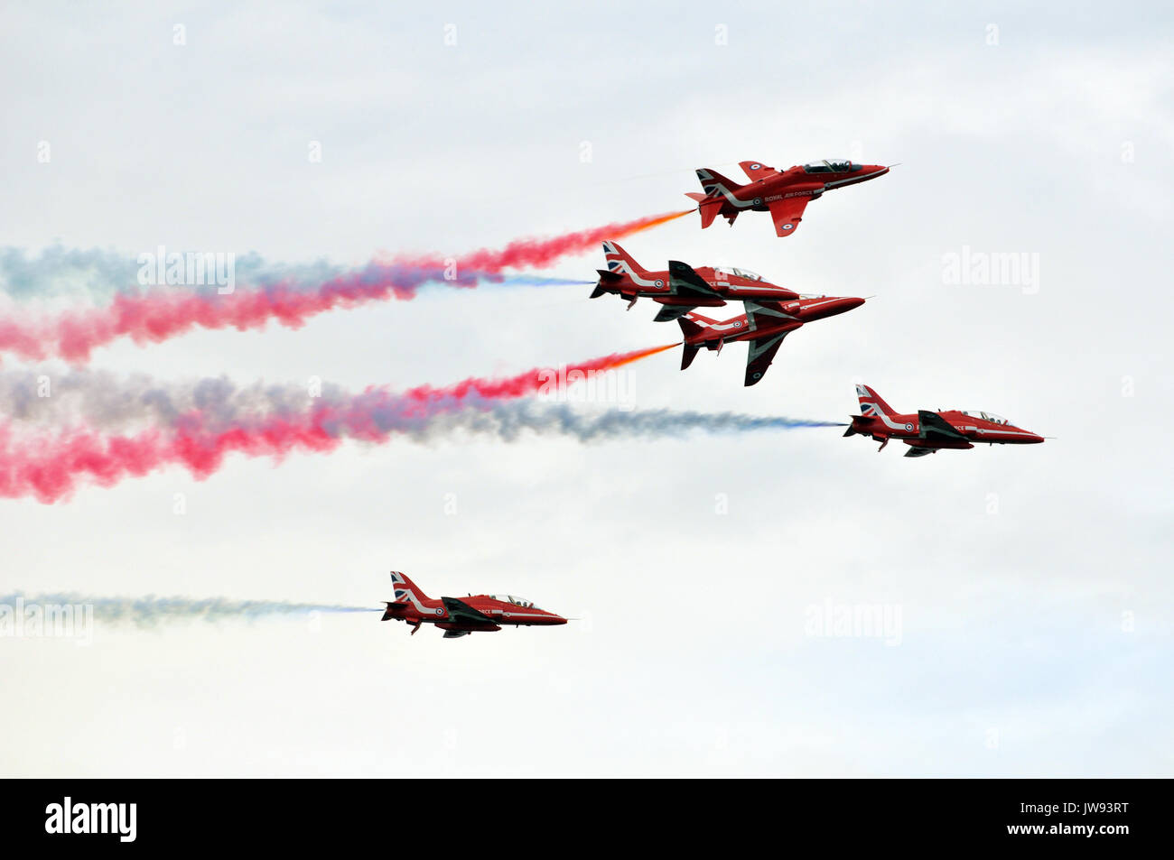 the red arrows raf display team carrying out aerobatics display at ...