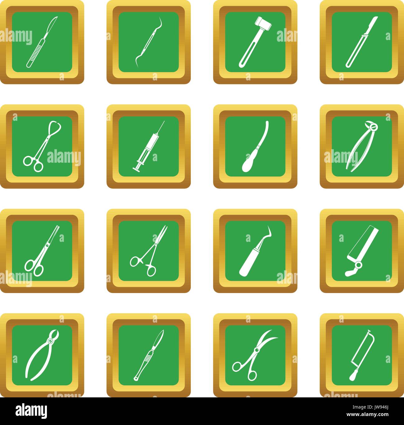 Surgeons tools icons set green Stock Vector Image & Art - Alamy