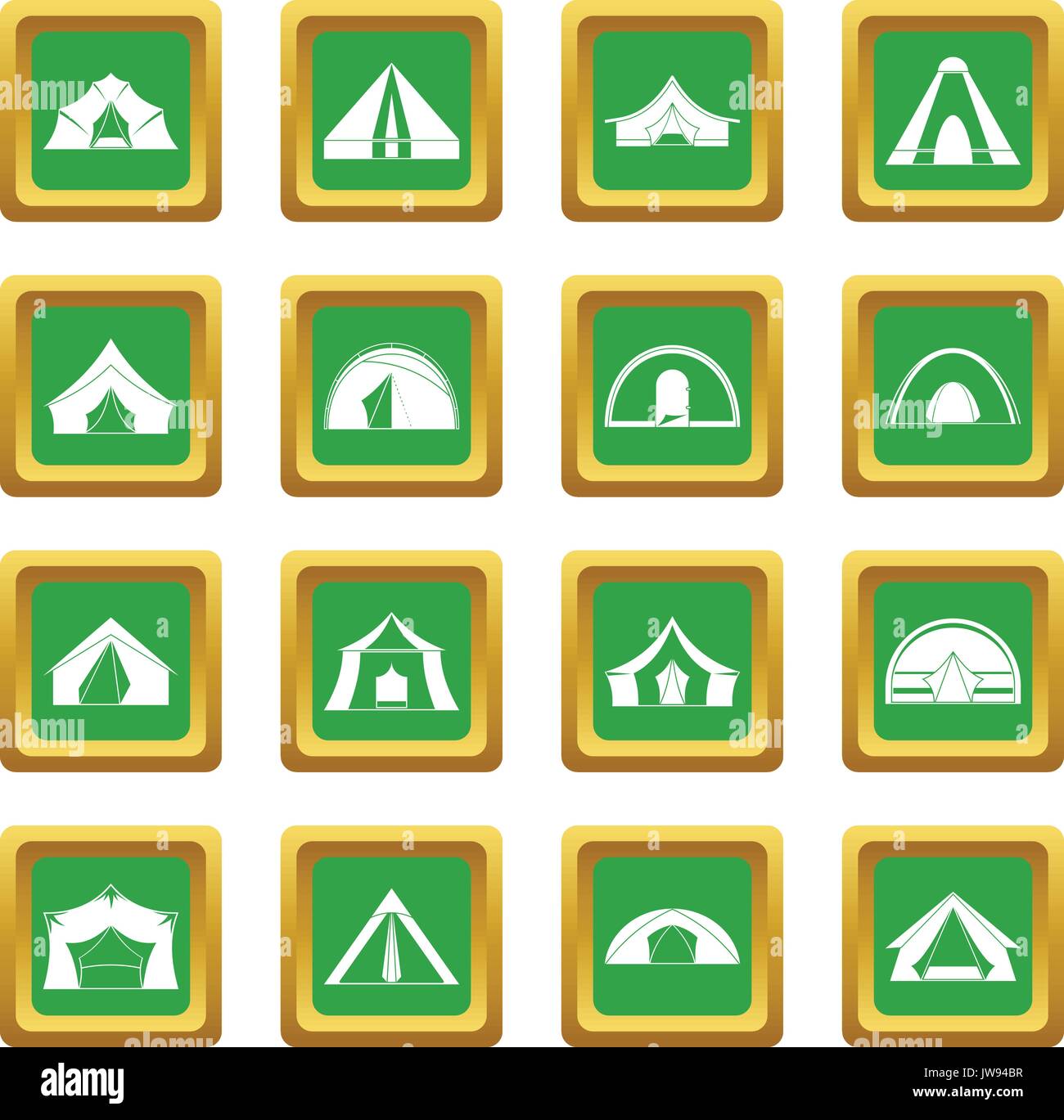 Tent forms icons set green Stock Vector Image & Art - Alamy