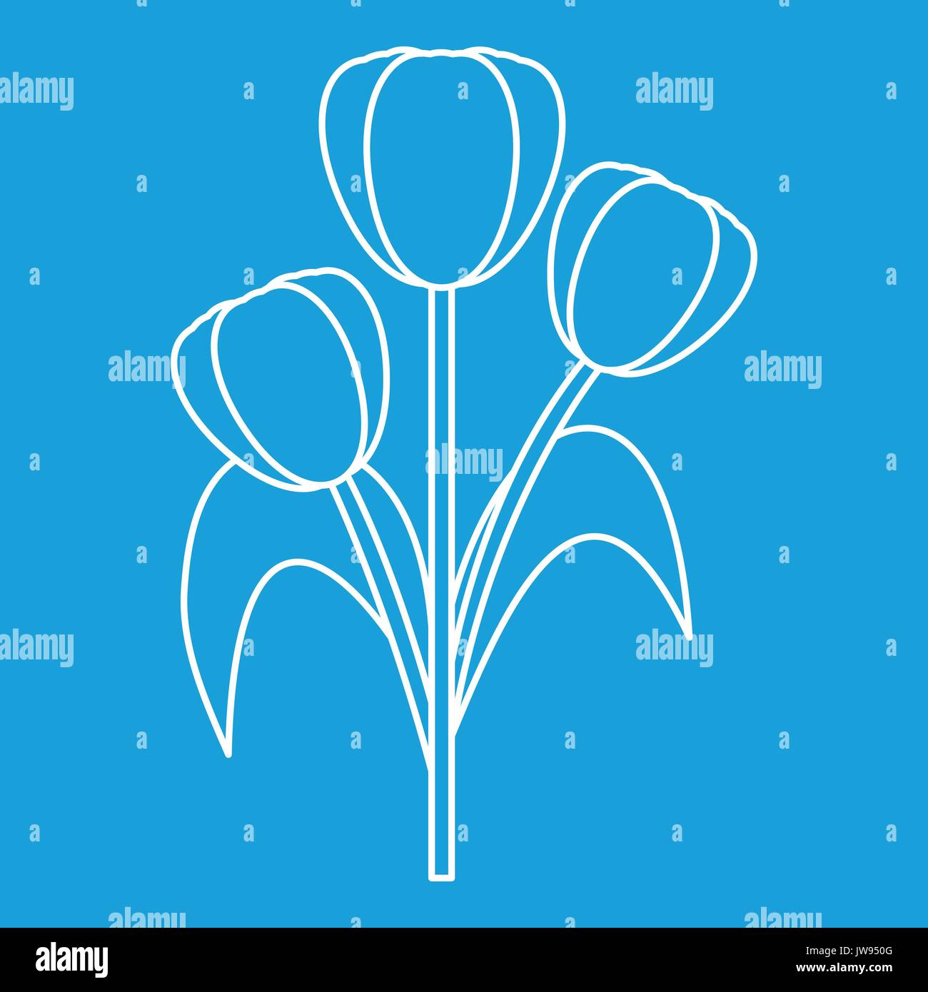 Three tulips icon, outline style Stock Vector Image & Art - Alamy