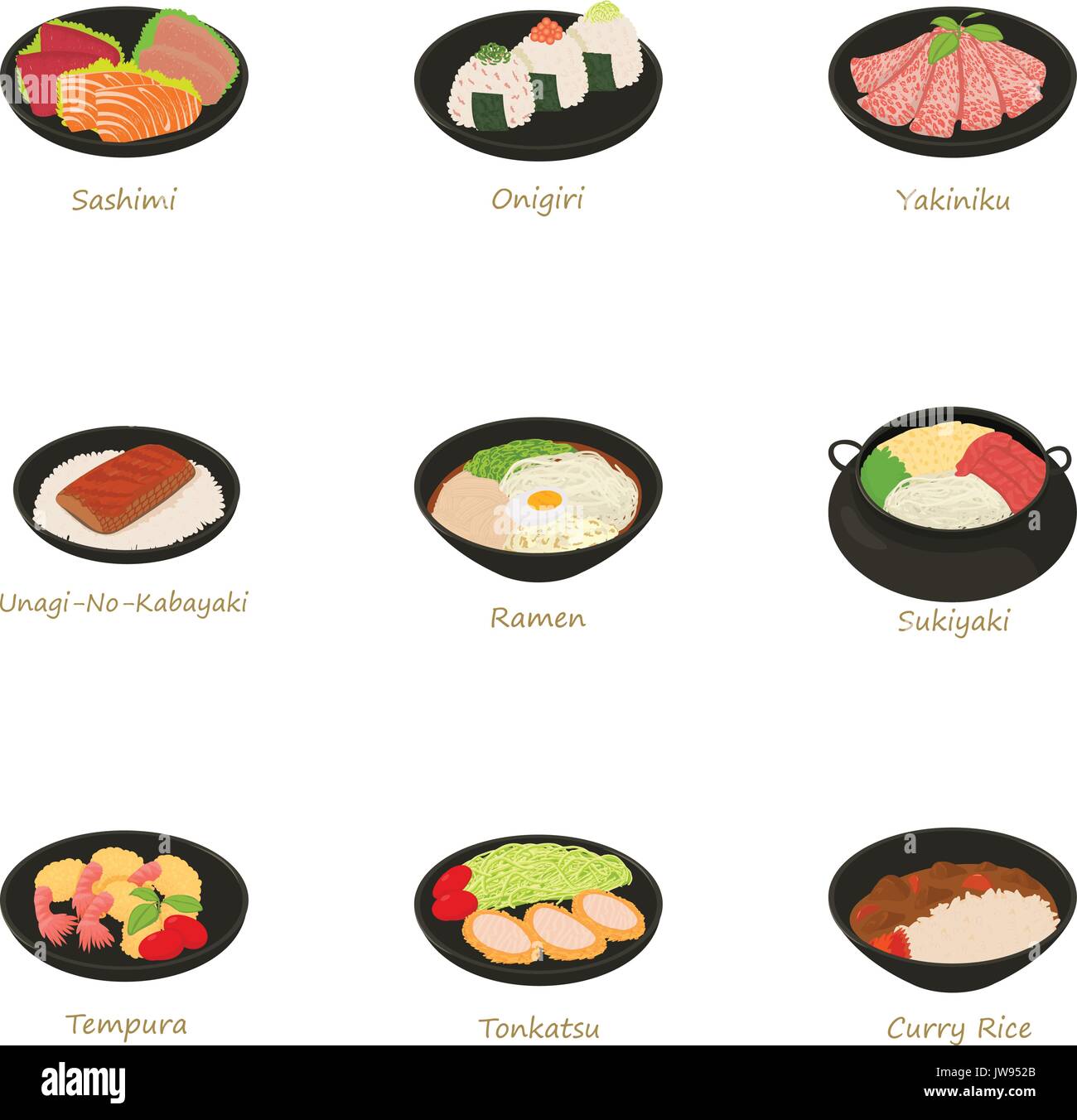 Korean japanese style sushi Stock Vector Images - Alamy