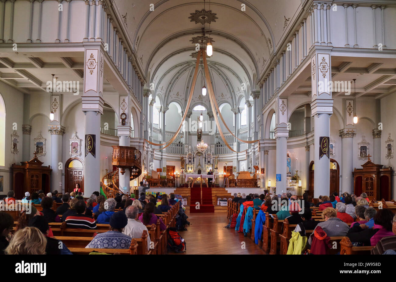 America, Canada, Québec, Gaspésie, Percé city, the church St-Michel ...