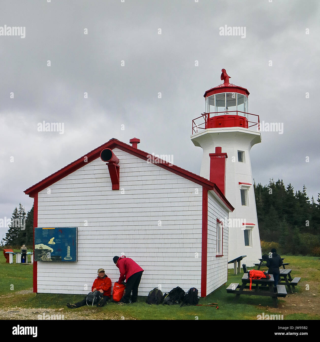 America, Canada, Québec, Gaspésie, Forillon Park, Gaspé cape lighthouse ...