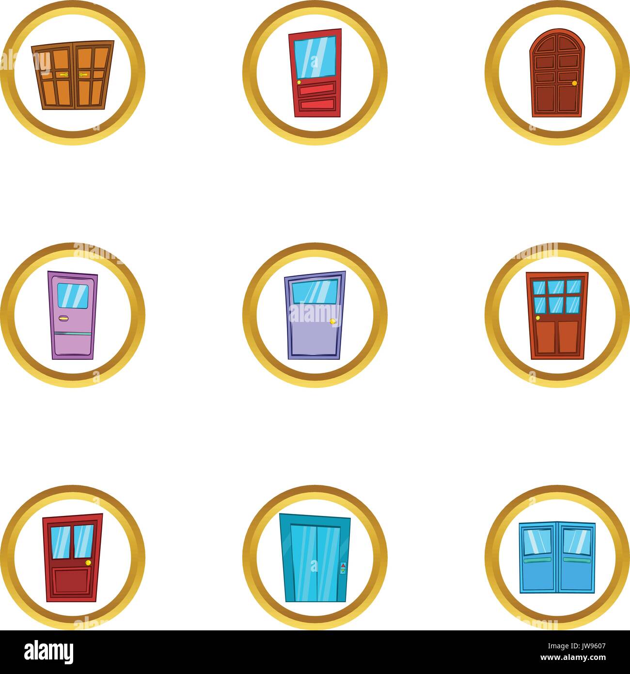 Doorway icons set, cartoon style Stock Vector Image & Art - Alamy