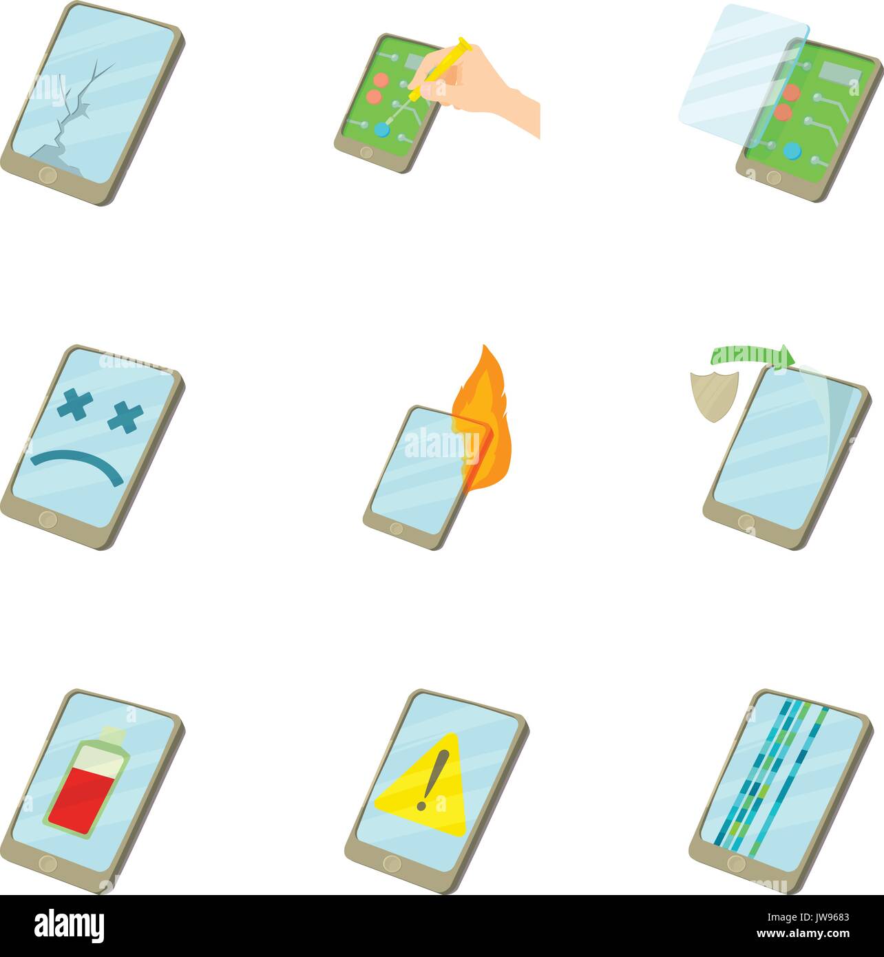 Phone upgrade icons set, cartoon style Stock Vector Image & Art - Alamy