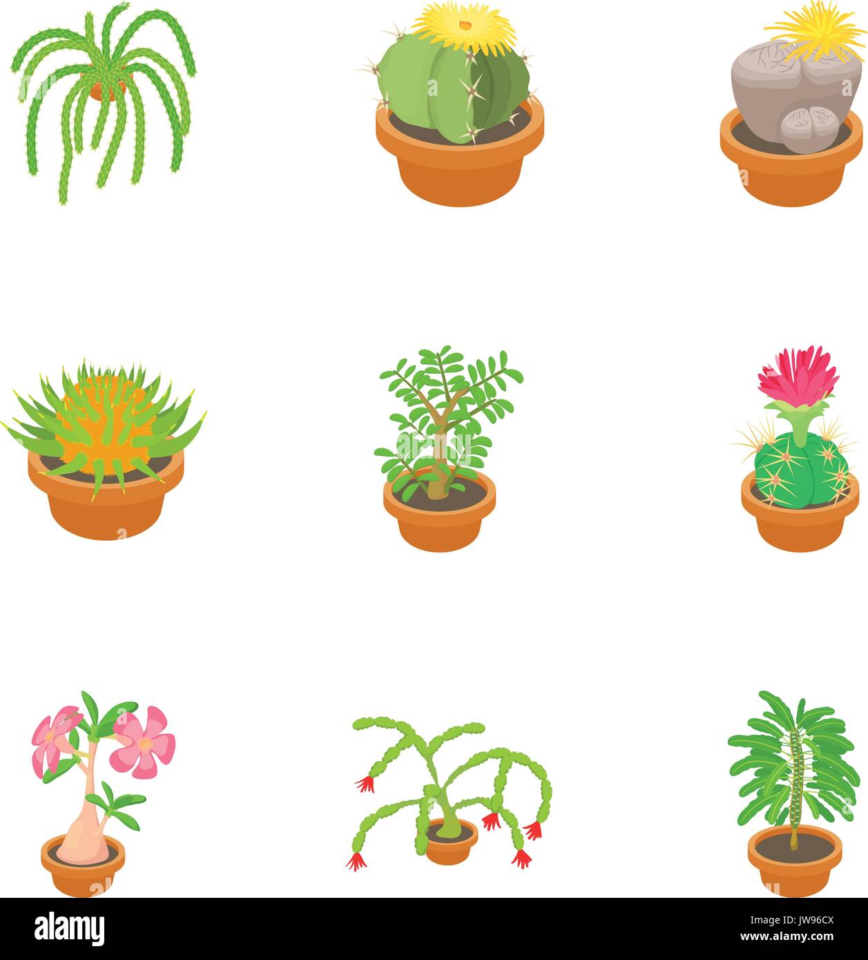 Different flowers icons set, cartoon style Stock Vector Image & Art - Alamy