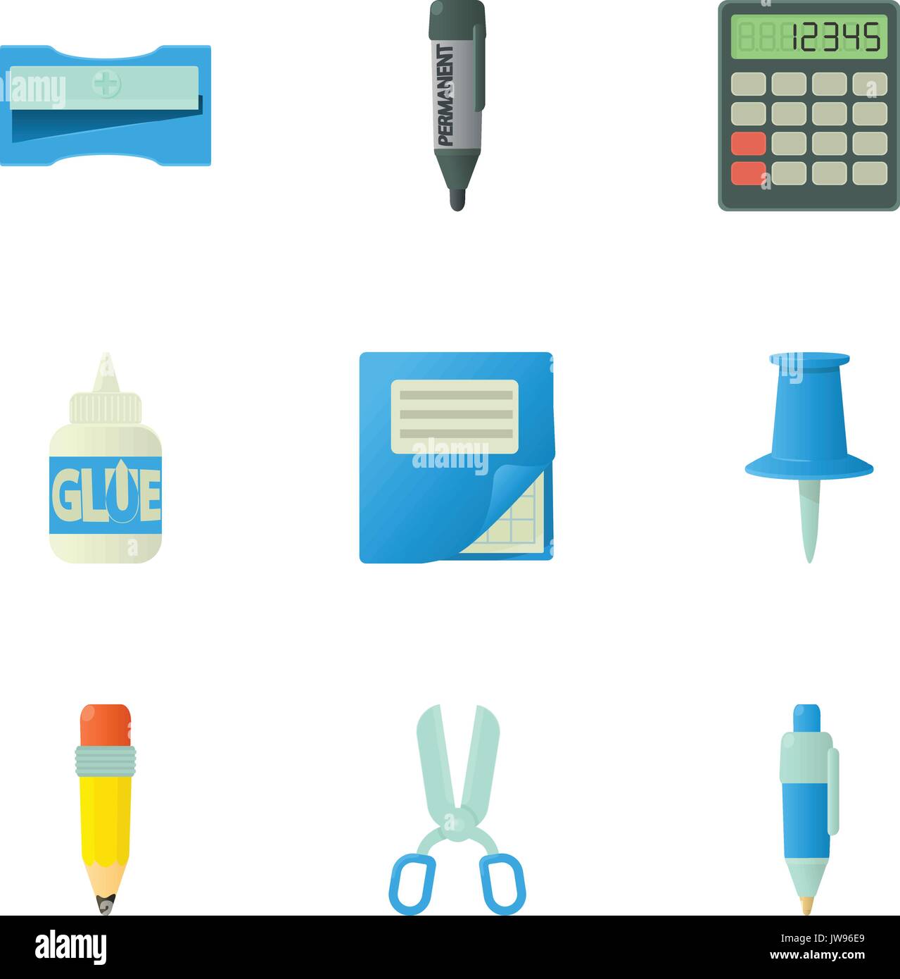 Education equipment icons set, cartoon style Stock Vector Image & Art ...