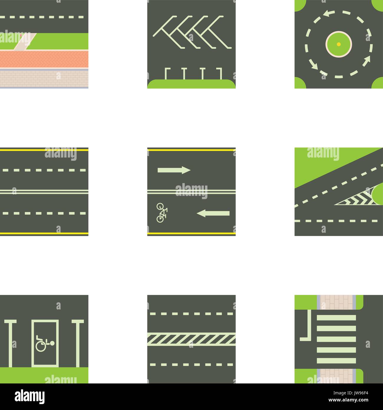 Cycle and pedestrian route Stock Vector Images - Alamy