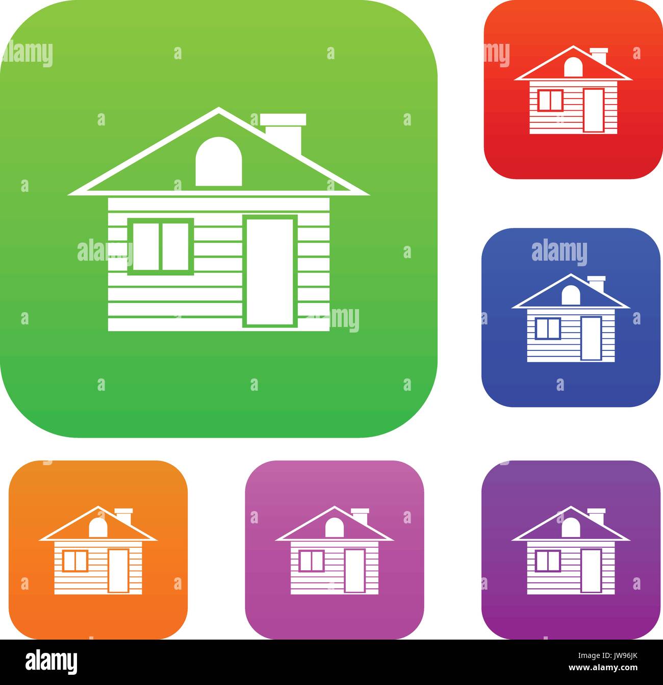 Wooden log house set collection Stock Vector Image & Art - Alamy