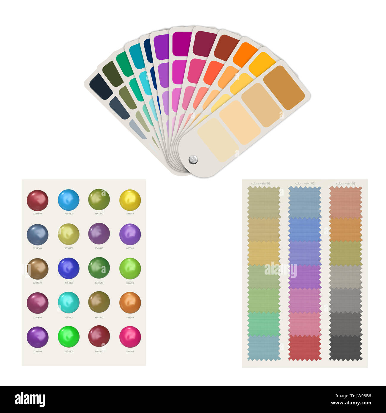 color guide or color swatch palette isolated on white Stock Photo - Alamy