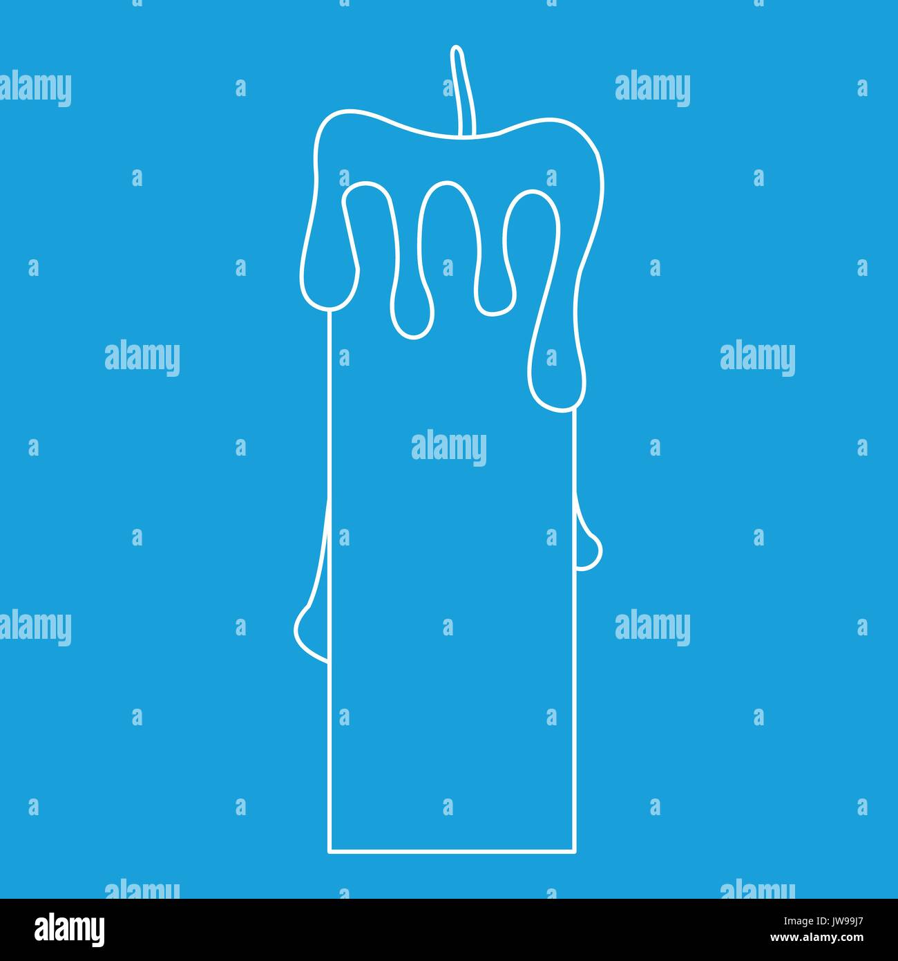 Memorial candle icon blue outline style isolated vector illustration ...