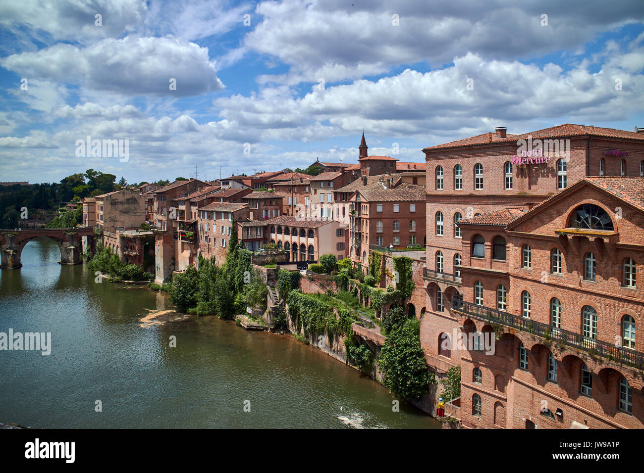 Europe, France, Occitanie,Tarn, Albi city, Old bridge and Tarn river ...