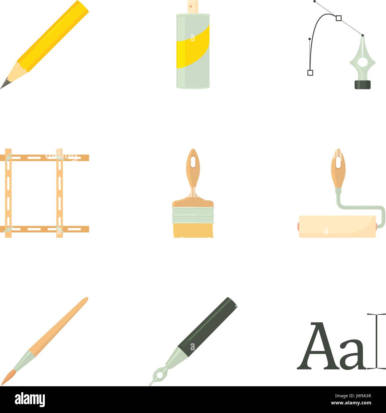 Drawing tools icons set, cartoon style Stock Vector Image & Art - Alamy