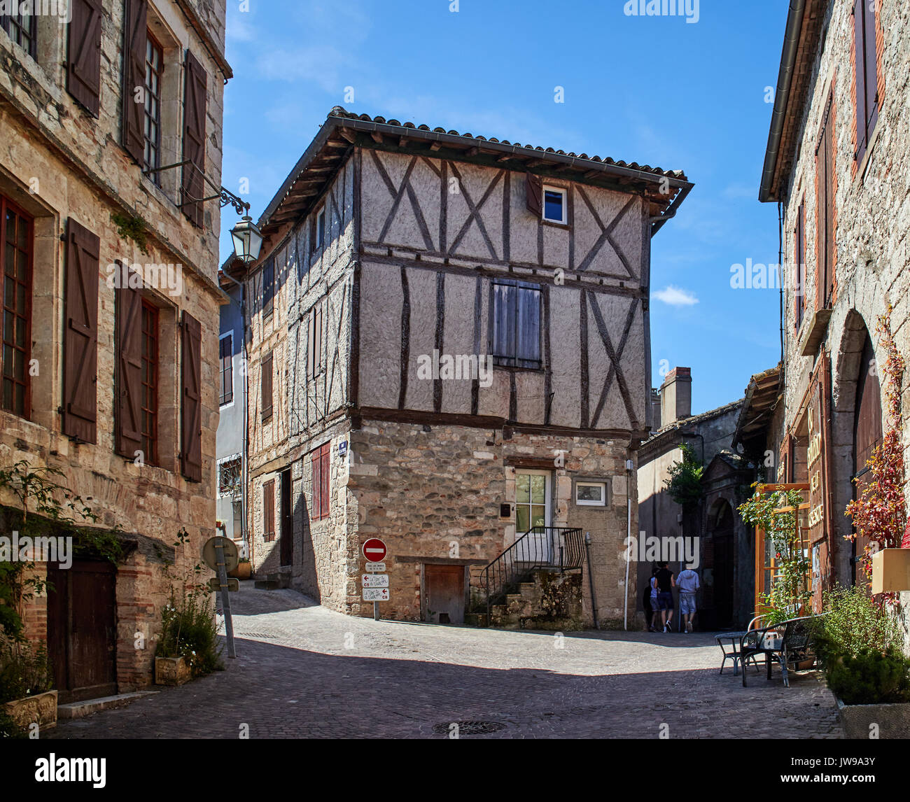 Bastide labeled as les plus beaux villages de france hi-res stock ...