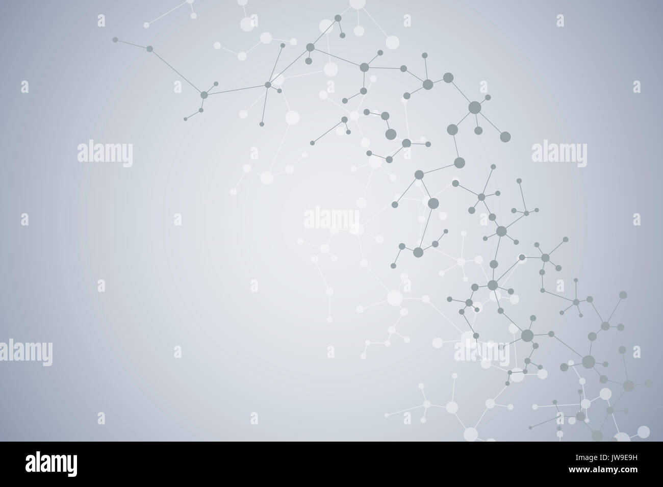 Molecule Structure Dna And Neurons Connected Lines With Dots Genetic And Chemical Compounds