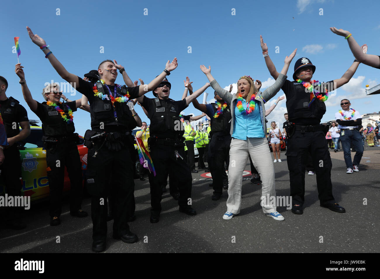 Sussex Police dance to YMCA by the Vilage People during the annual ...