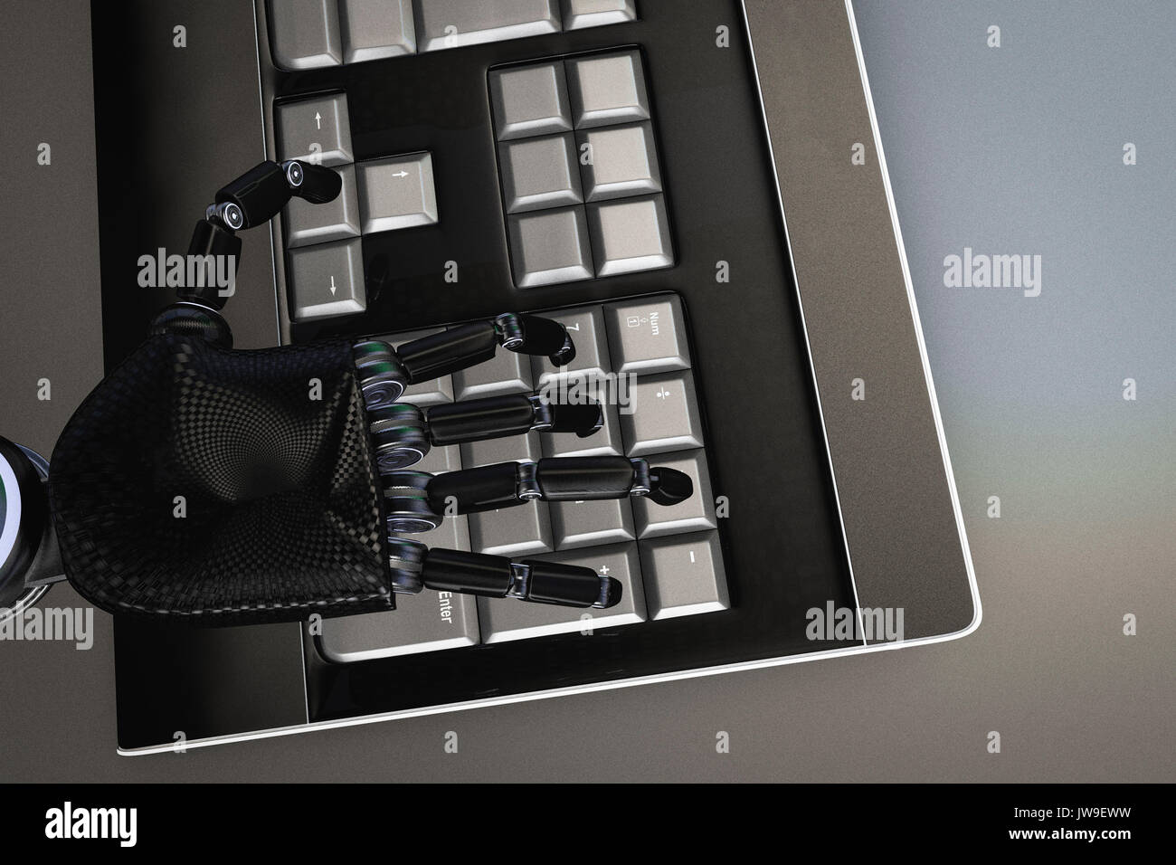 We are the robot, robot in data processing (3d rendering Stock Photo ...