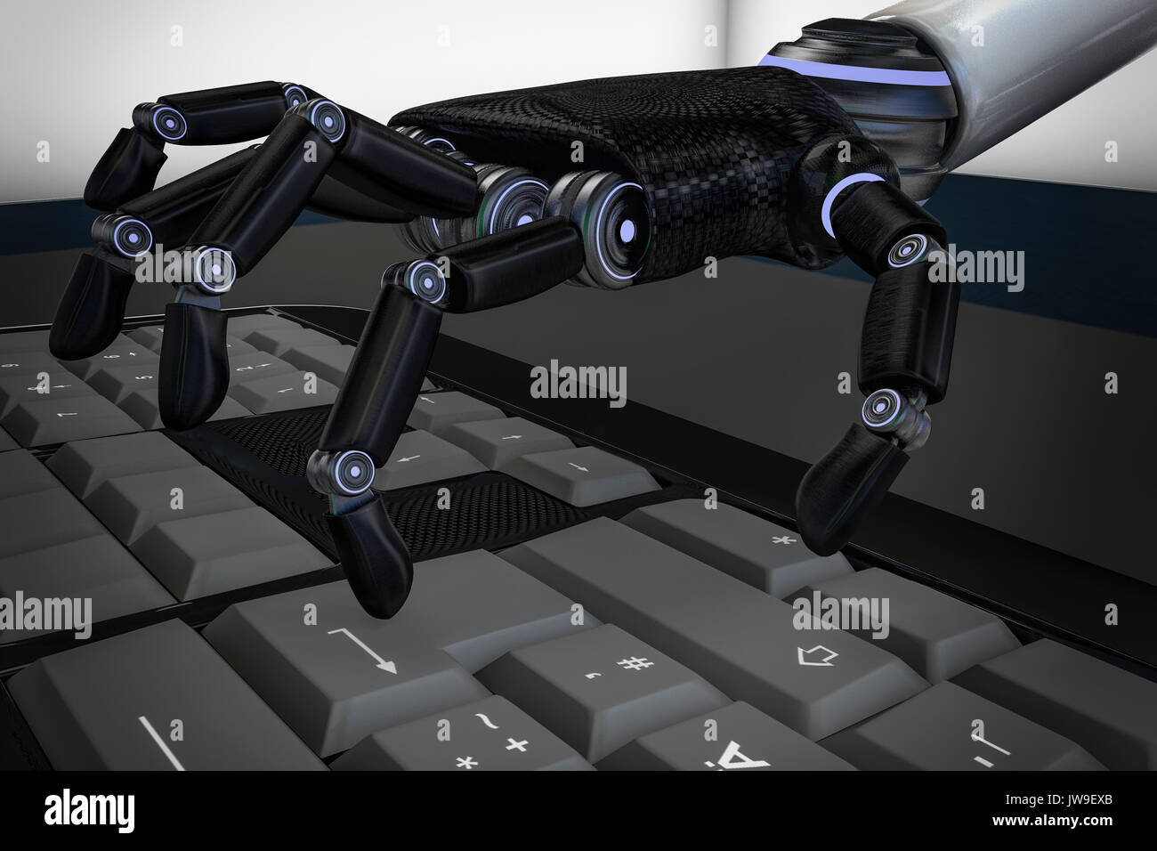 We are the robot, robot in data processing (3d rendering Stock Photo ...