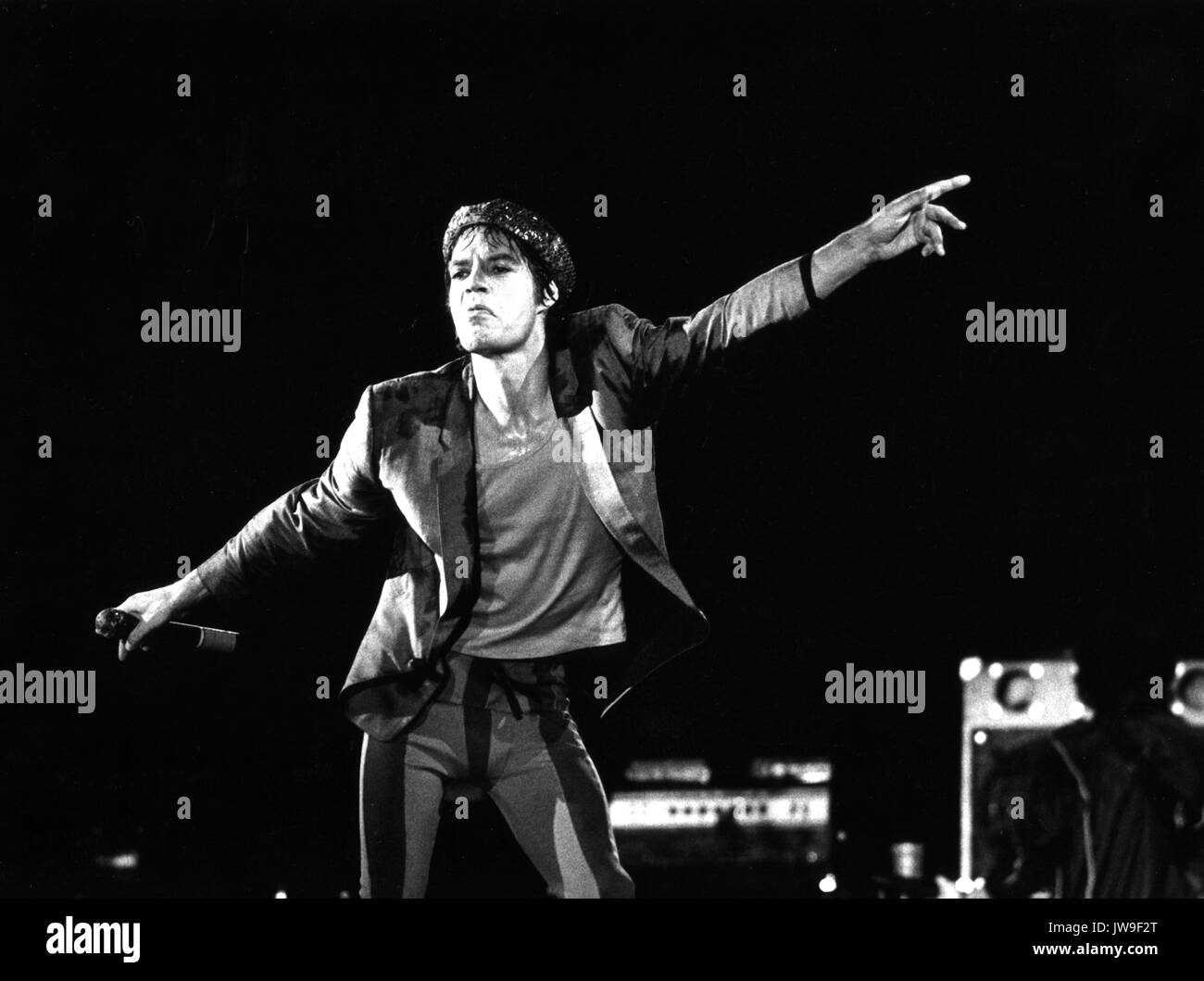 Mick Jagger on stage. The Rolling Stones on 29 June 1982 in Frankfurt ...