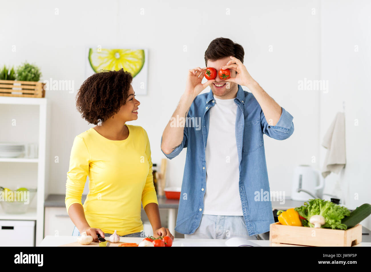 Having fun cooking hi-res stock photography and images - Alamy