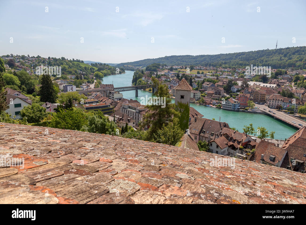 View over medieval Old Town of Schaffhausen, Switzerland Stock Photo ...