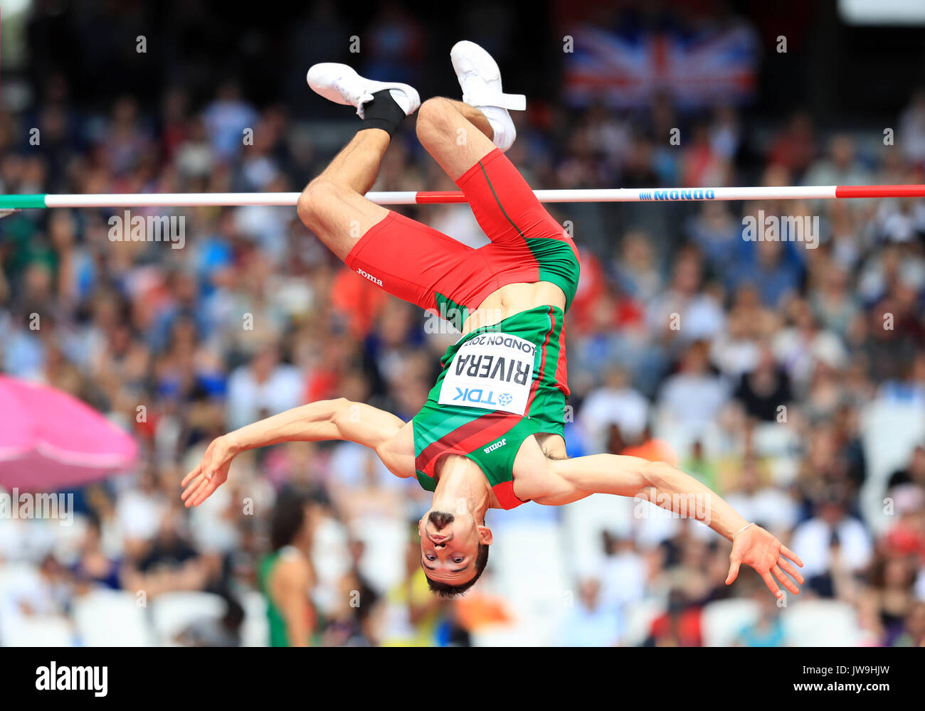 Mexico's Edgar Rivera competes in the Men's High Jump Qualifying during ...