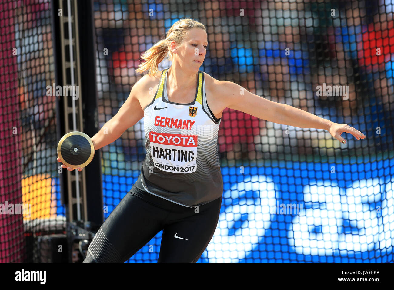 Germany's Julia Harting competes in the Women's Discus Throw Qualifying ...