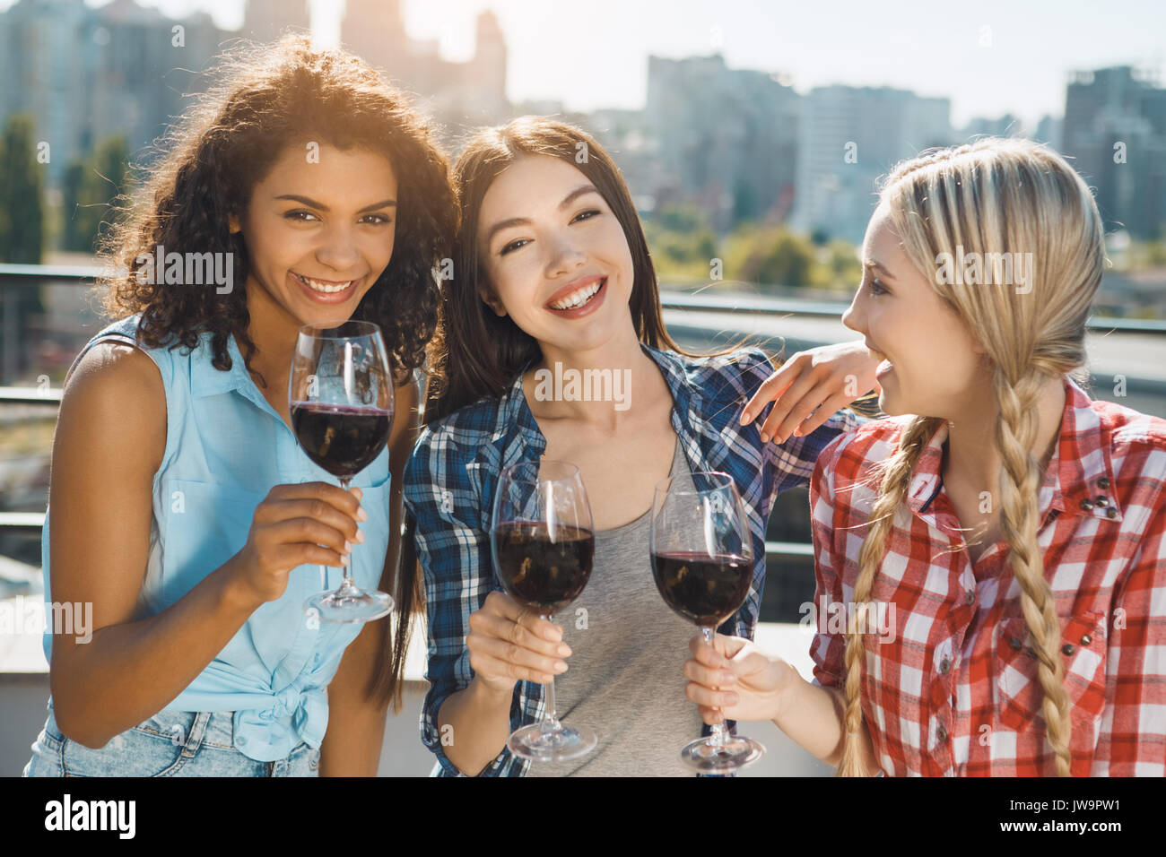 Group of people having barbecue party communication Stock Photo - Alamy