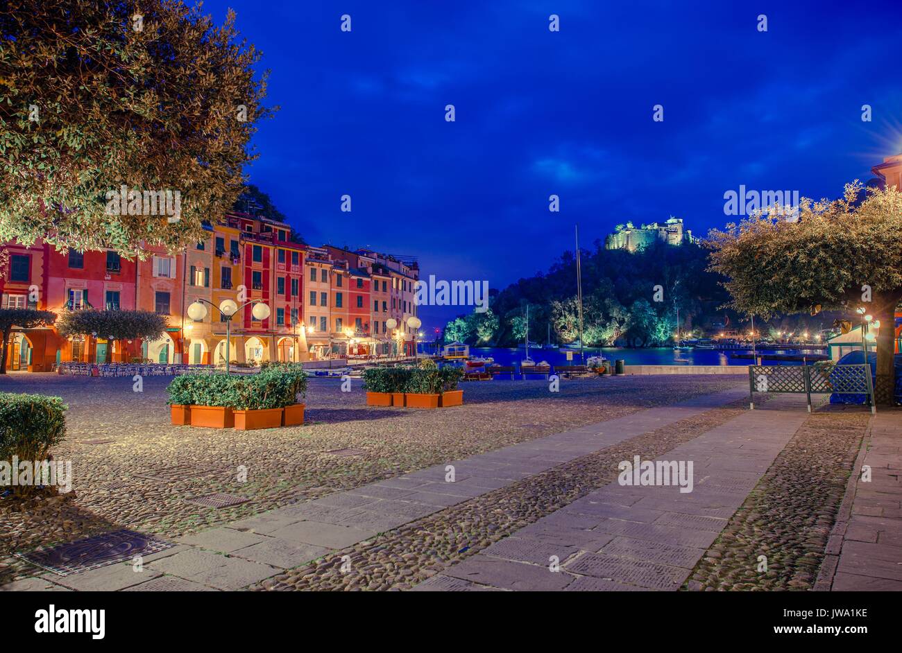 Italian Village of Portofino. Italian Riviera Coastline. Village at ...