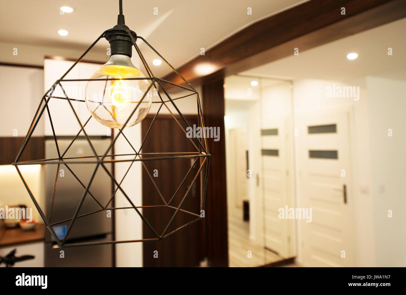 Modern Apartment Lighting. Decorative Interior Living Room Lamp Stock ...