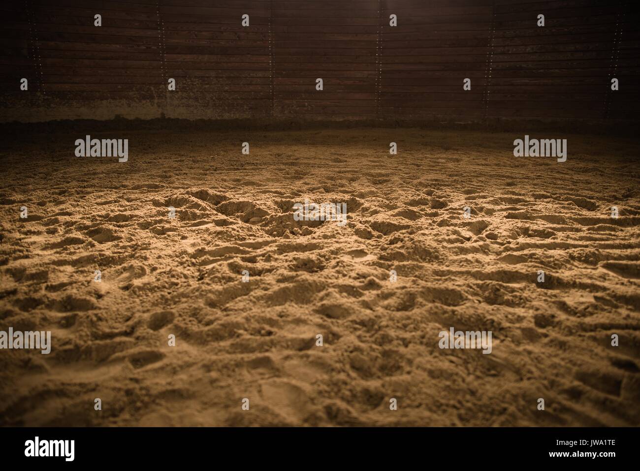 Sandy Horse Riding Arena with Light Spot in the Middle. Rodeo Photo ...