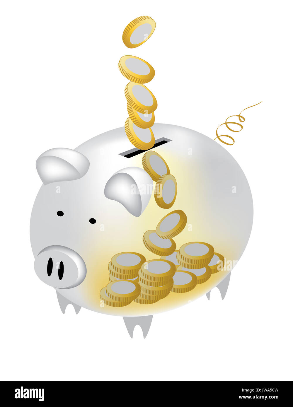 Saving money - piggy banks isolated Stock Photo - Alamy