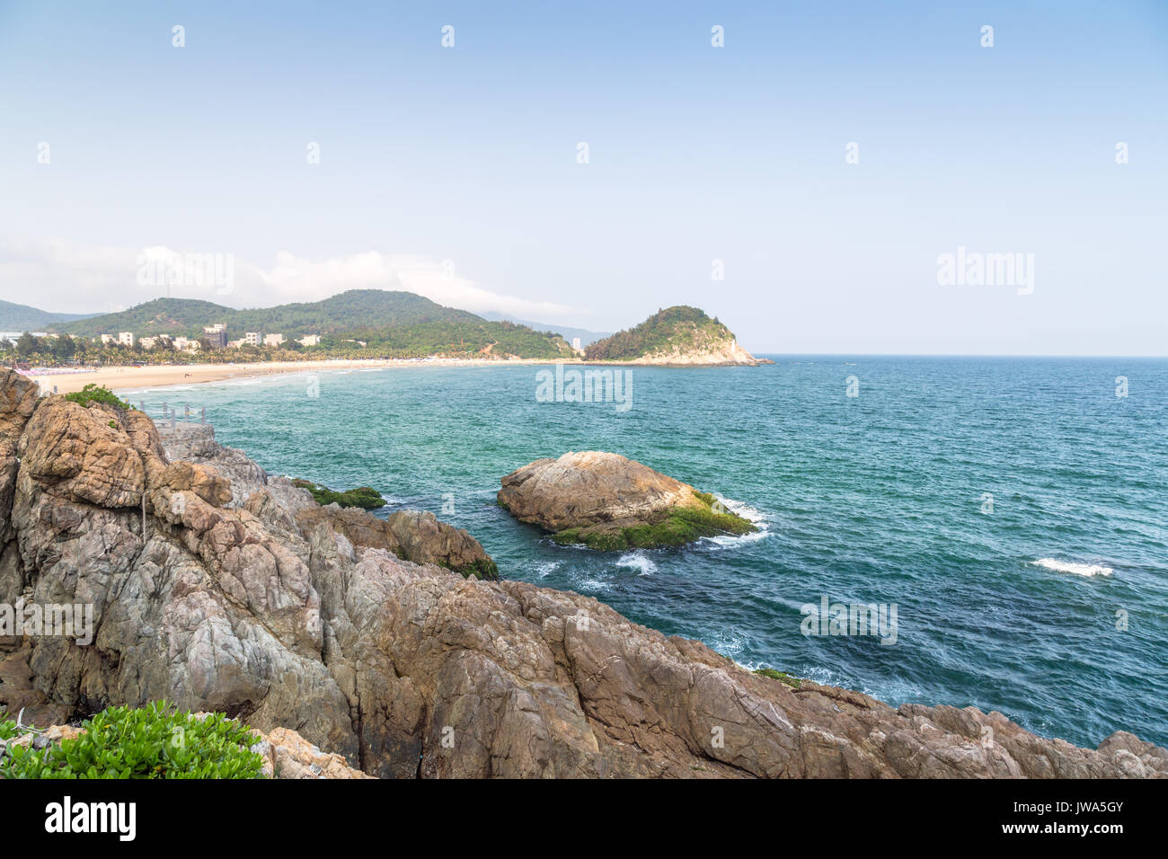Natural scenery of China's seaside square Stock Photo - Alamy