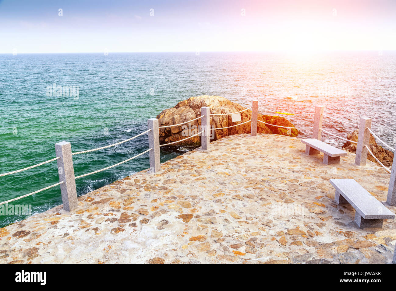 Natural scenery of China's seaside square Stock Photo - Alamy