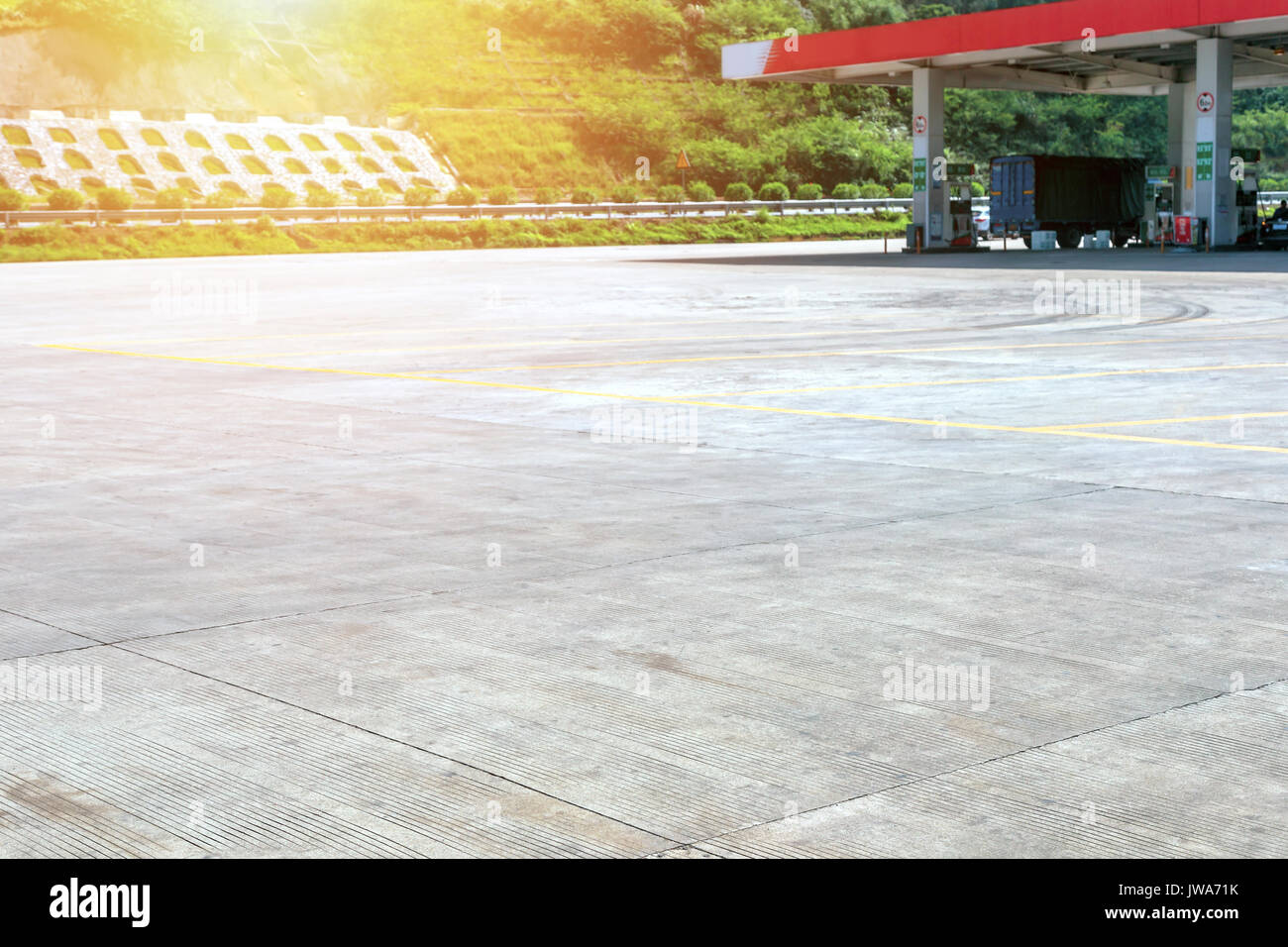 No car gas station square Stock Photo - Alamy