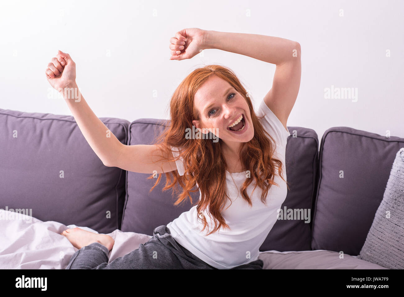 Waving their arms hi-res stock photography and images - Alamy